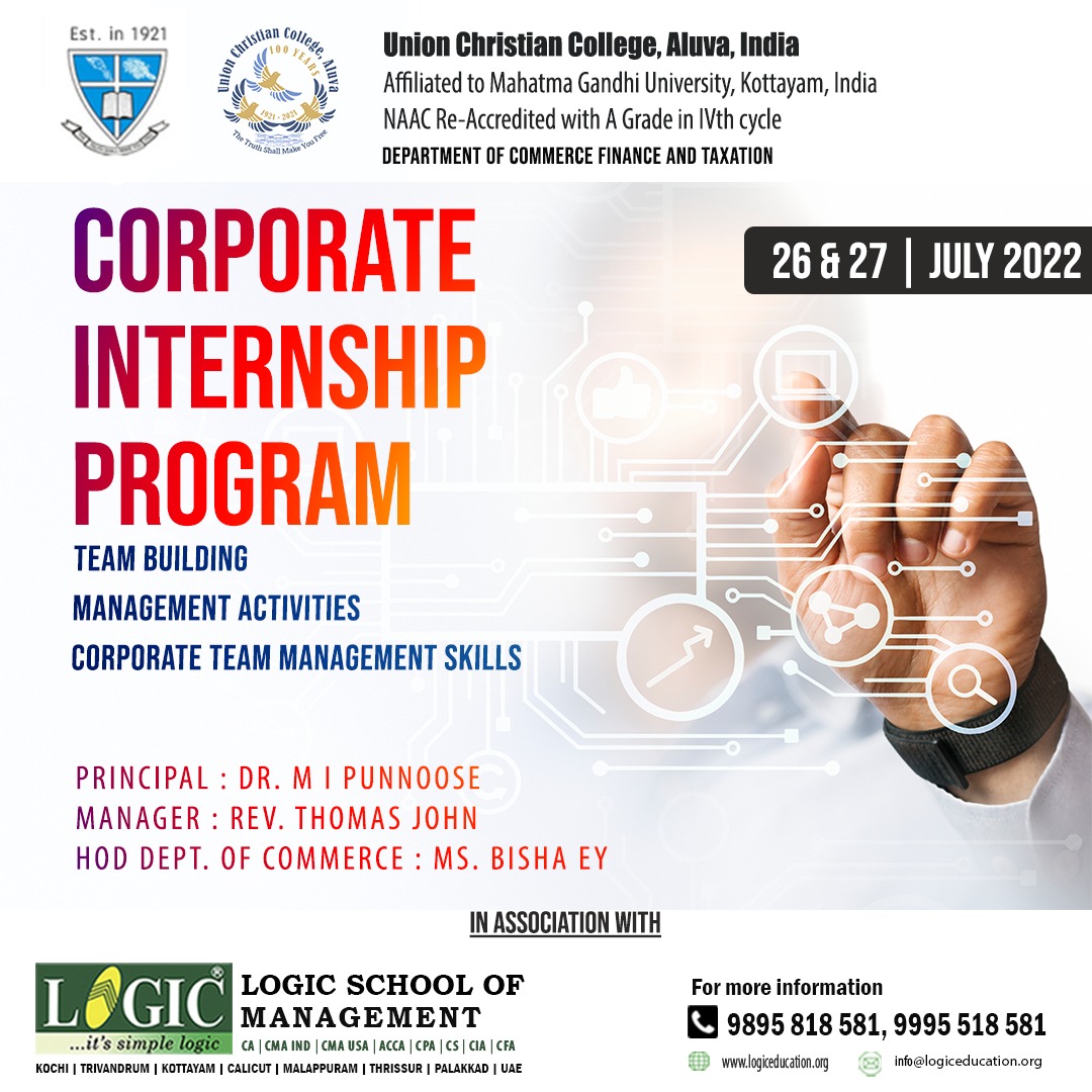 Corporate Internship Program. - Union Christian College Aluva | Union ...
