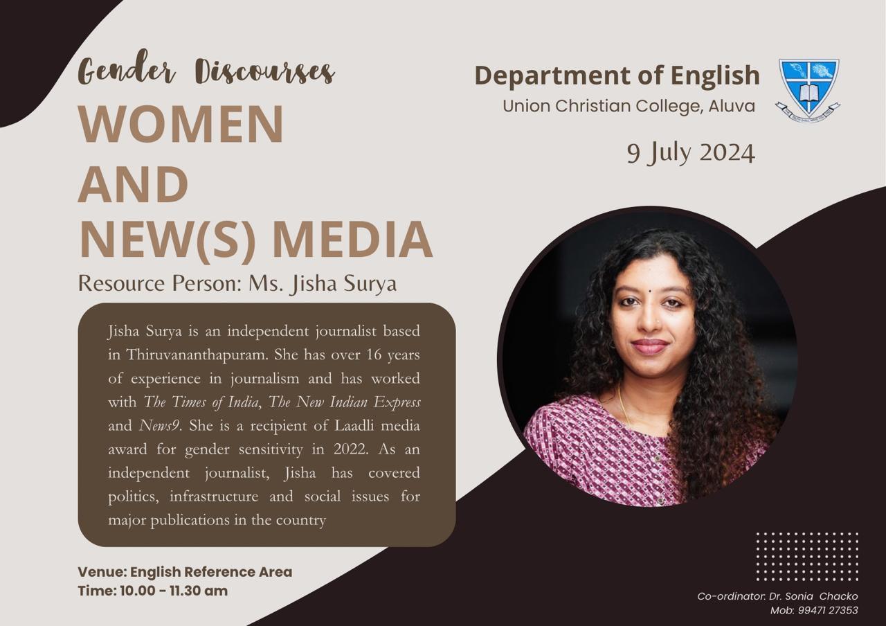 Gender Discourses - Women in New(s) Media - Union Christian College ...