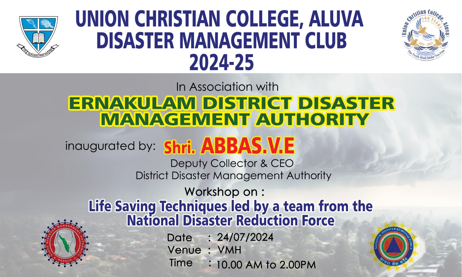 Workshop on Life Saving Techniques - Disaster Management Club - Union ...